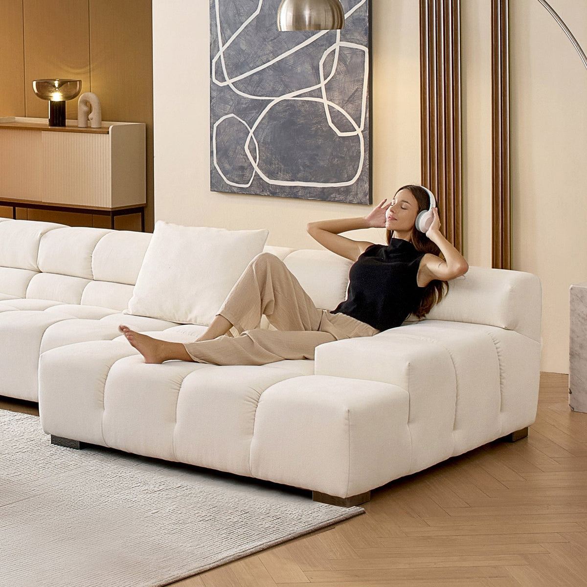 Amora U Sectional Low Arm